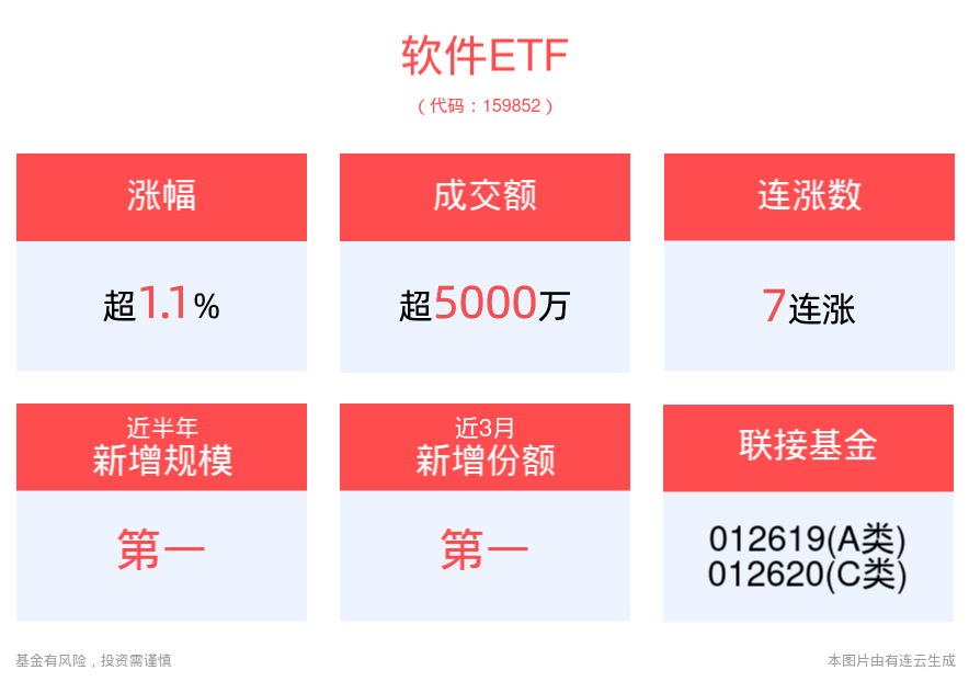 中国数据产业有望蓬勃发展，软件ETF(159852)冲击7连涨_中金在线财经号