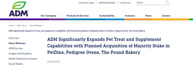 “猫狗概念”热度不减 全球四大粮商之一的ADM收购宠物食品制造公司_中金在线财经号
